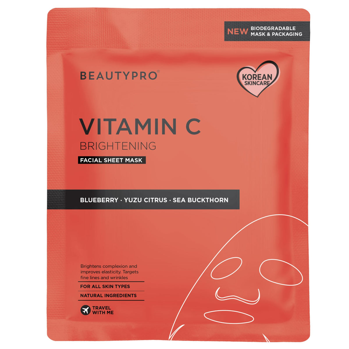 BEAUTYPRO VITAMIN-C Brightening Facial Sheet Mask