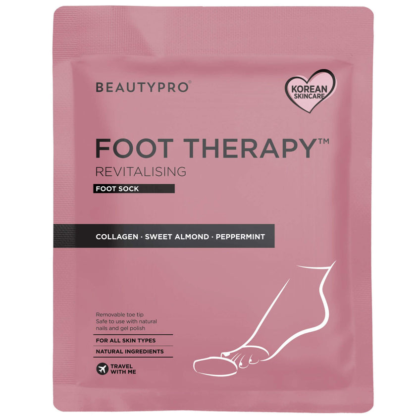 BeautyPro Foot Therapy Collagen Infused Bootie with Removable Toe Tip